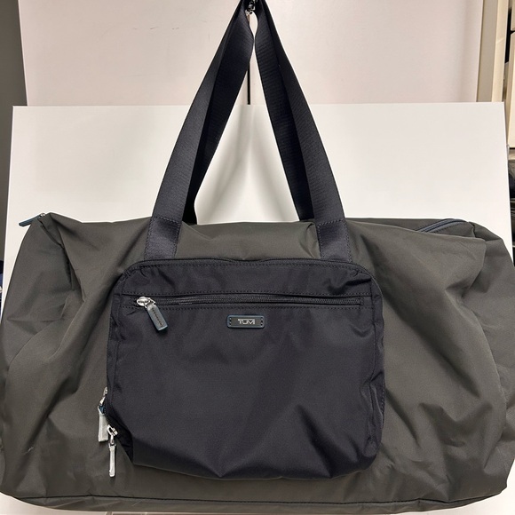 Tumi | Bags | Tumi Gray Black Nylon Foldable Compact Duffle Bag | Poshmark